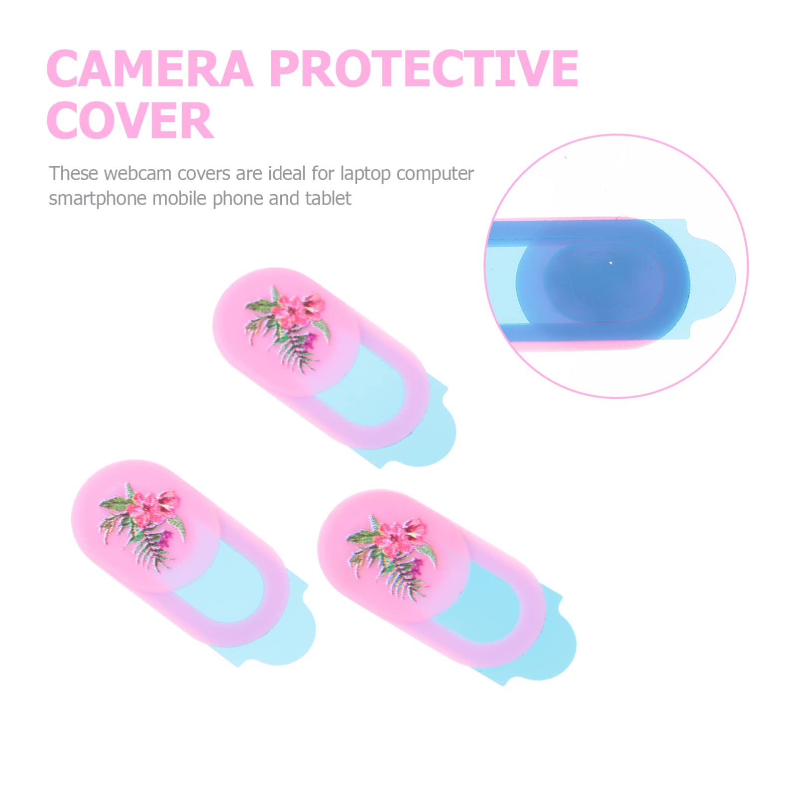 Mobestech Webcam Cover 3pcs Security Pattern Sliders Slide Blocker Laptop Desktop for Cover Computer Webcam Privacy Web Slide, Phone, Tablet Camera Slider Protection Webcam Cover Slider