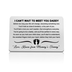 new dad gifts metal wallet insert card daddy to be gifts pregnancy baby announcement gifts for husband from wife new father to be gift first time dads soon to be daddy gifts christmas fathers day gift