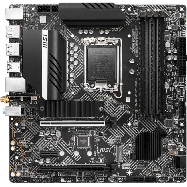 MSI PRO B660M-A WiFi ProSeries Motherboard (mATX, 12th Gen Intel Core, LGA 1700 Socket, DDR5, PCIe 4, 2.5G LAN, M.2 Slots, Wi-Fi 6)