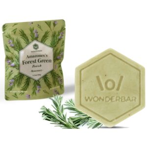 wonderbar101 oily hair and oily scalp dandruff shampoo bar – plant-based, ph balanced, eco-friendly, plastic free packagig. (rosemary)