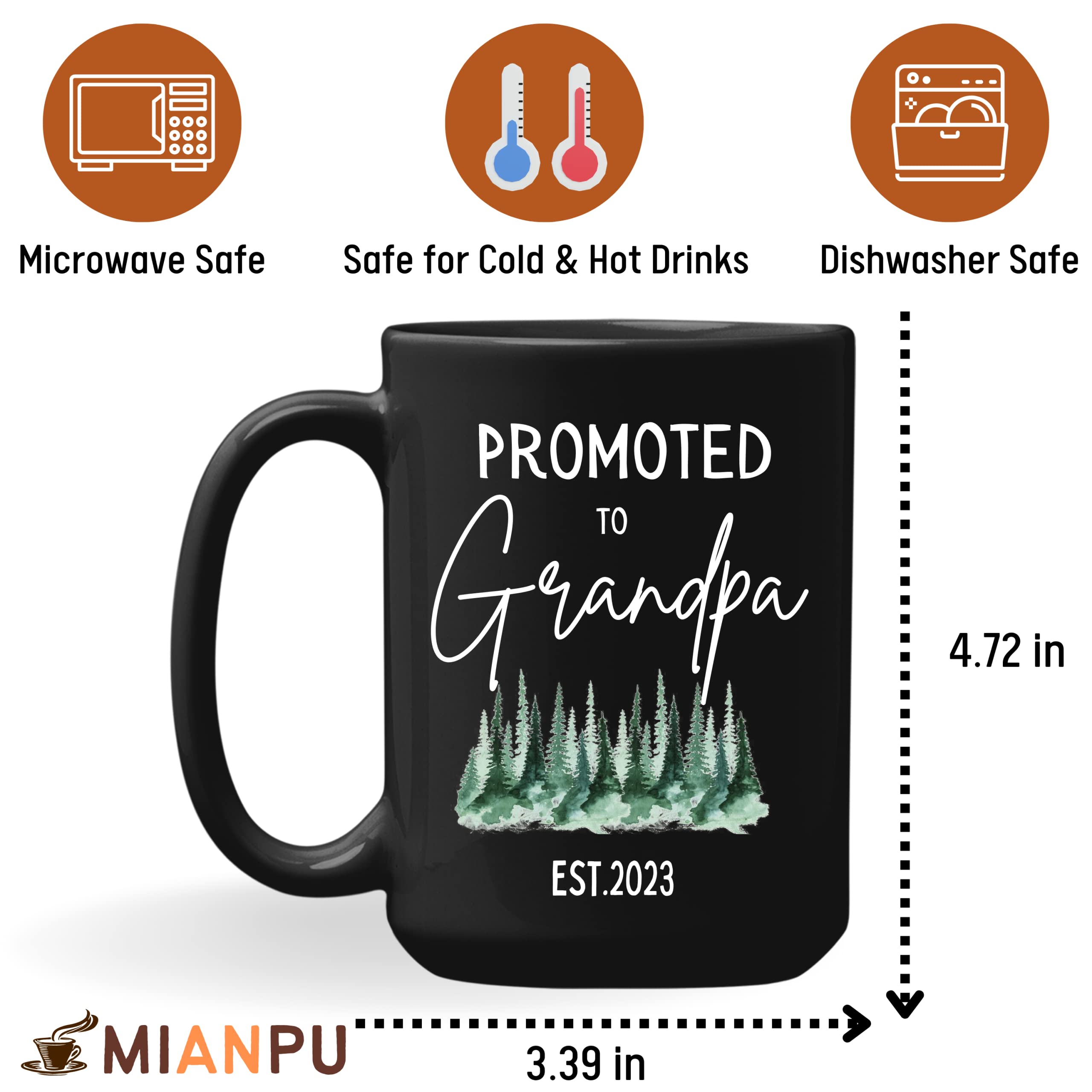 MIANPU Promoted To Grandparents 2023, Grandma And Grandpa Announcement Gifts, Pregnancy Announcement For Grandparents, Grandparent Mug Set, Grandparents Baby Announcement, 15oz