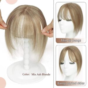 gulagula Hair Toppers for Women Real Human Hair Pieces with Thinning Hair Human Hair Toppers with Bangs Clip in Hair Extensions