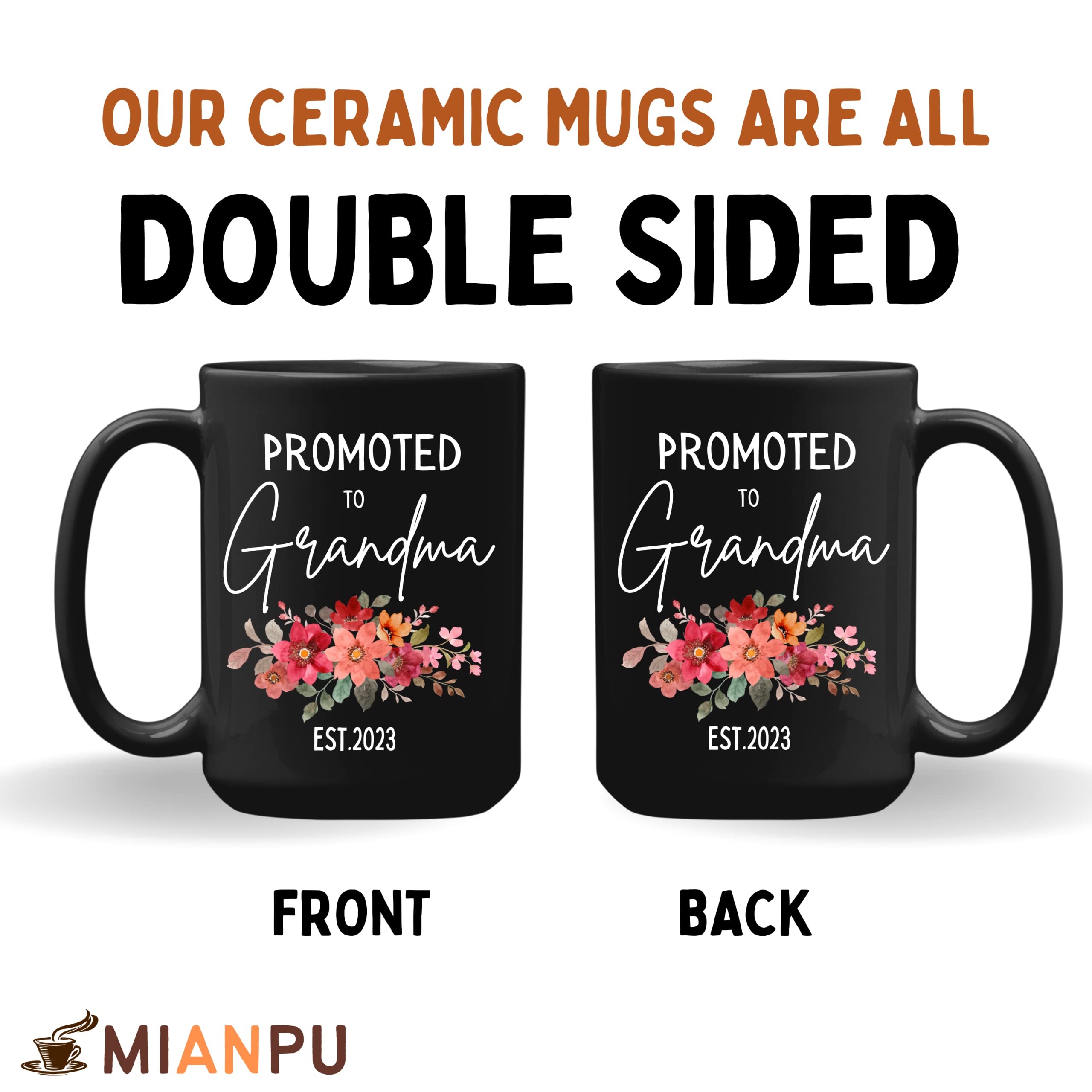 MIANPU Promoted To Grandparents 2023, Grandma And Grandpa Announcement Gifts, Pregnancy Announcement For Grandparents, Grandparent Mug Set, Grandparents Baby Announcement, 15oz