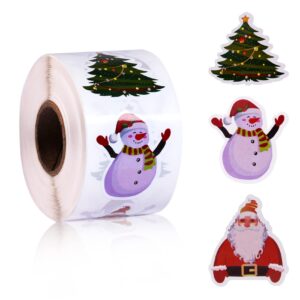 magic ants 500pcs happy holidays sticker, christmas stickers roll xmas envelope seals stickers adhesive christmas elements stickers for cards gift envelopes boxes (christmas elements 3 designs 1 roll)