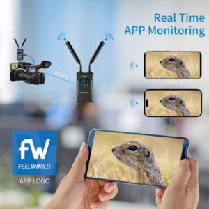 FEELWORLD W1000H Wireless HDMI Video Transmission System Include Transmitter Receiver 1000FT Transmission Range 0.08S Low Latency Full Duplex Intercom Live Streaming