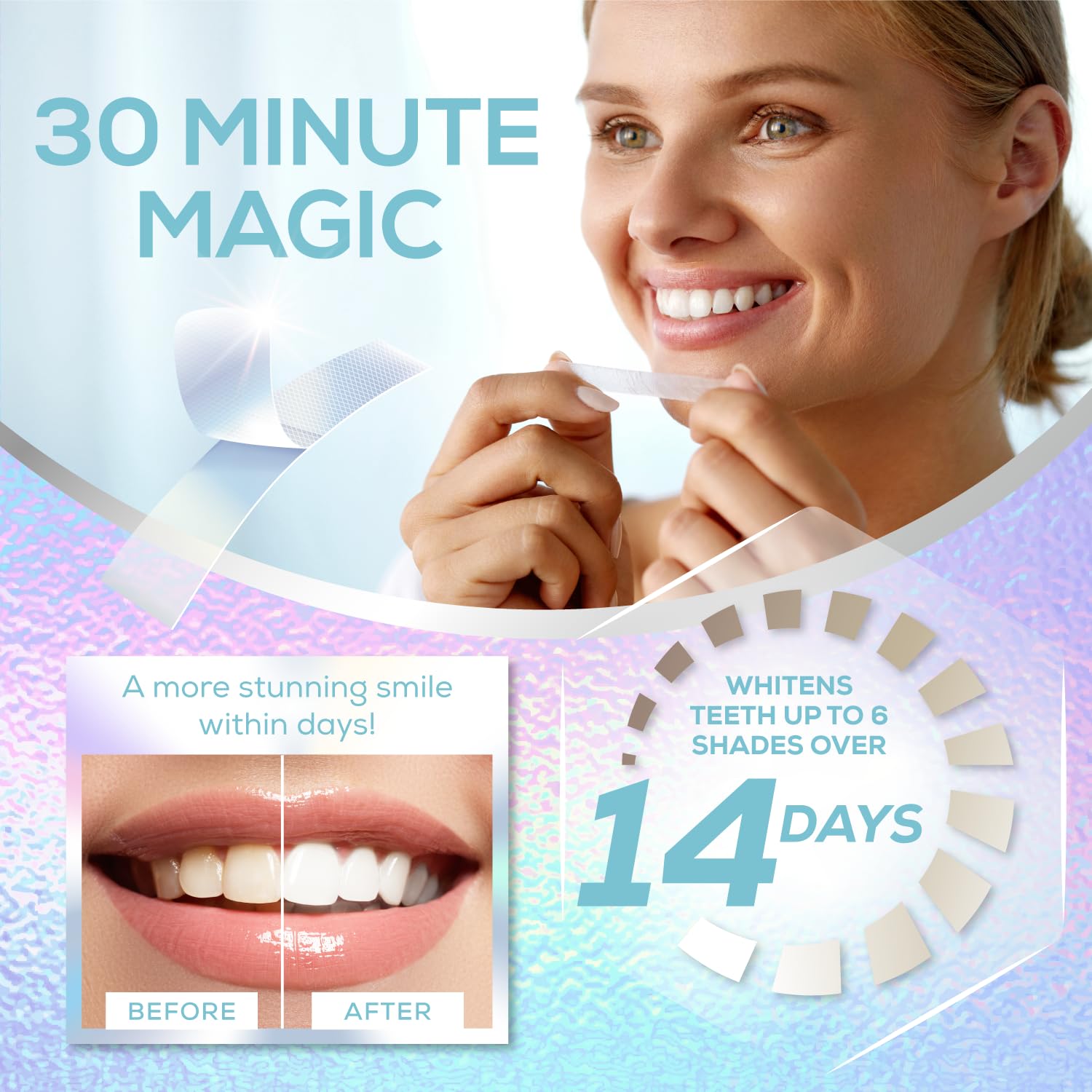 Venus Visage Teeth Whitening Strips 28 White Strips (14 Pack), Dental Kits, Teeth Whitening Strip Kit, Reduced Sensitivity White Strips Teeth Whitening, Whitening Strips Kit (Mint)