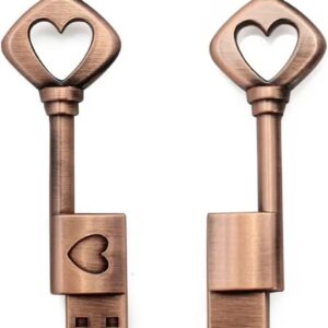 128GB USB 2.0 Flash Drive Metal Heart Key Ring Shape Waterproof Keychain USB Pen Drive Memory Stick Thumb Drives Pendrive