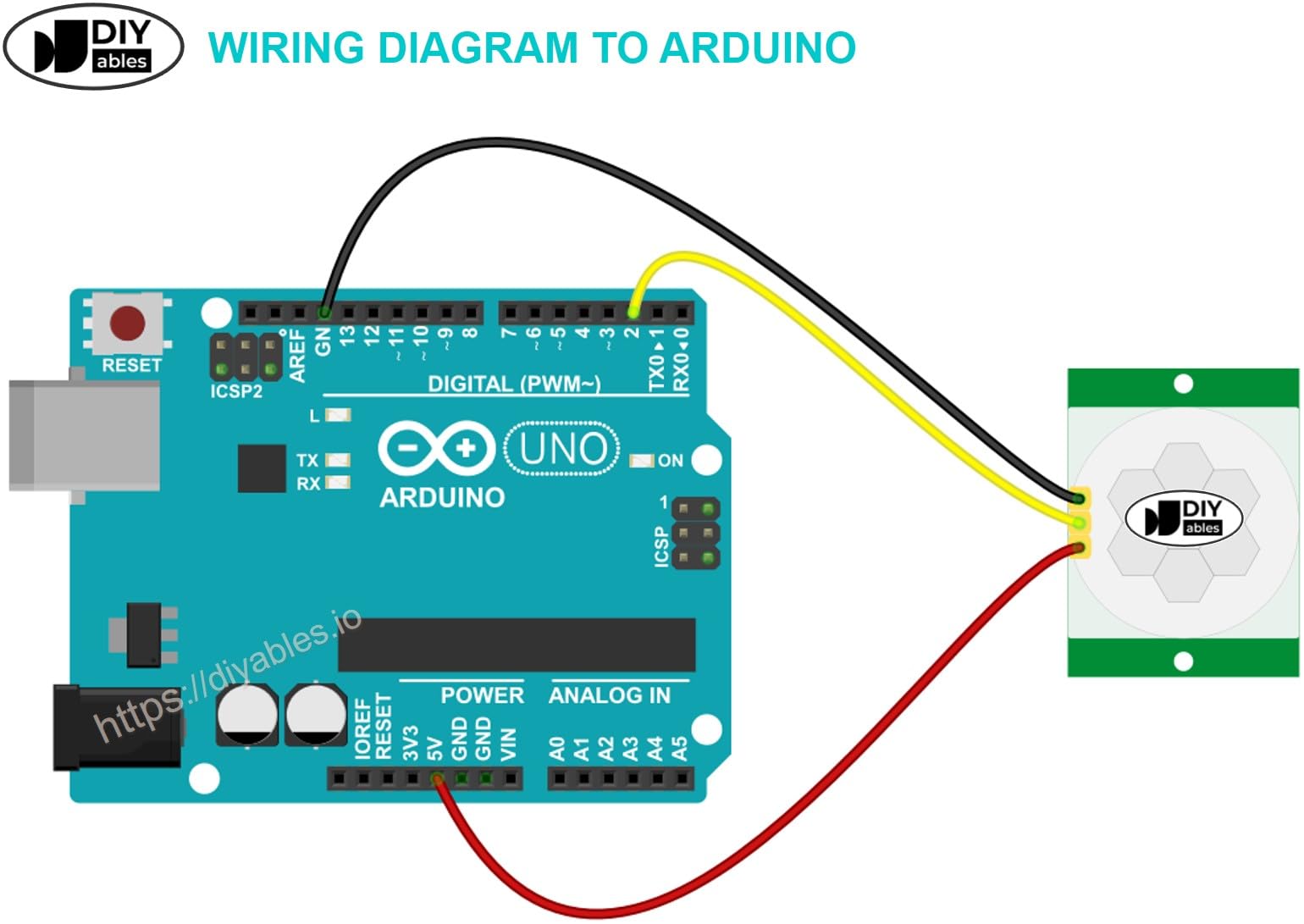 DIYables 2pcs HC-SR501 Infrared PIR Motion Sensor for Arduino, ESP32, ESP8266, Raspberry Pi