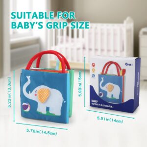 Joyfia Baby Toys 0-6 Months, High Contrast Baby Books 3-6 Months, Infant Folding Crinkle Touch Feel Cloth Book 6-18 Months, Sensory Tummy Time Toys Car Seat Stroller Toys Newborn Boy Girl Gift