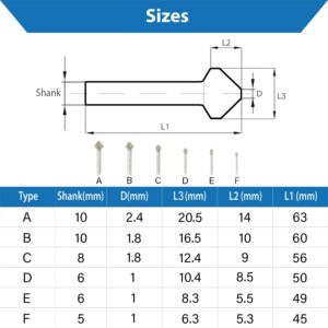 TJR® Countersink 90° Set of 6 Pieces 1/4", 1/3", 2/5", 1/2", 2/3", 4/5" HSS Uncoated, for chamfering. Tool Bits Set for Steel, Aluminum, Brass, Wood, Plastic (Uncoated in Original Rose Plastic Case)