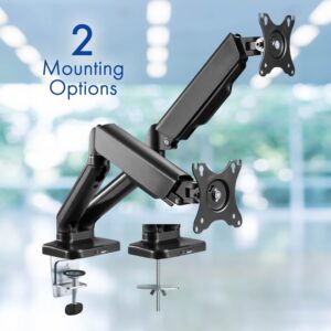 Stellar Mounts Dual Spring LCD Monitor Arms with USB and Multimedia Ports for: HP V223ve FHD Monitor, 1080p VA Display,75Hz Refresh Rate, 21.5-inch Computer Screen, (2021),Black