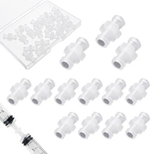 20 pcs syringe adaptor, luer lock female luer syringe to syringe transfer joint luer lock connector to syringe coupler adapter luer adapter