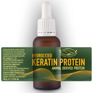 hydrolyzed keratin protein - 30 ml | 1 fl oz - hair strengthens & protects - reduces damage - fights frizz - softens - moisturizes - increases density