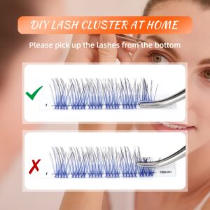 Cluster Lashes, Crislashes Lash Clusters 13 Rows Soft, DIY Eyelash Extensions, 78 PCS Resuable Cluster Eyelash Extensions at Home (F16 Mix 8-16mm-Brown)