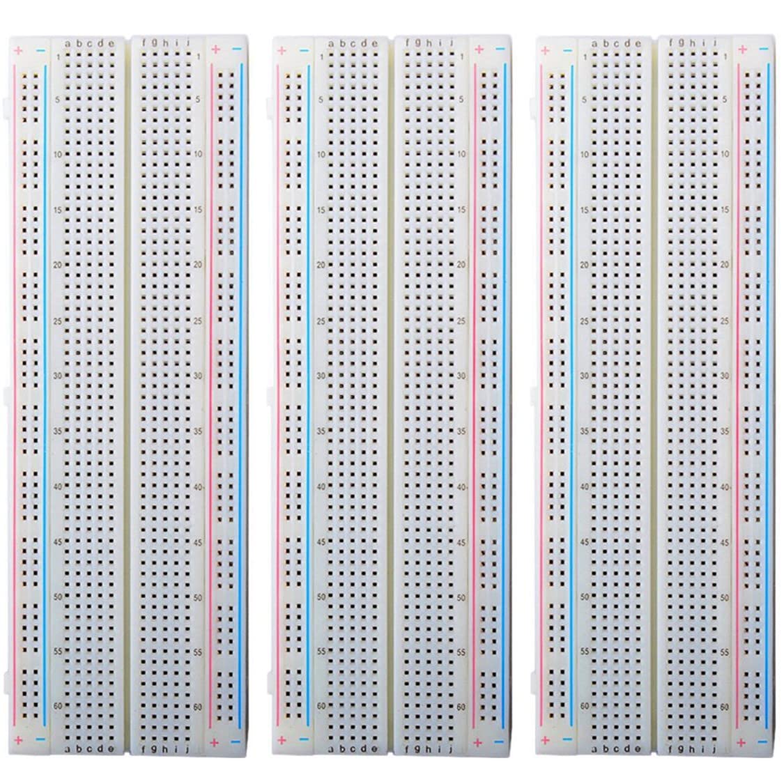 DIYables 3pcs Solderless Breadboard 830 Point Prototype for Arduino, ESP32, ESP8266, Raspberry Pi