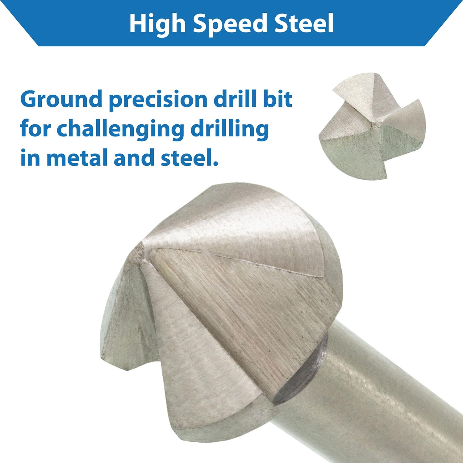 TJR® Countersink 90° Set of 6 Pieces 1/4", 1/3", 2/5", 1/2", 2/3", 4/5" HSS Uncoated, for chamfering. Tool Bits Set for Steel, Aluminum, Brass, Wood, Plastic (Uncoated in Original Rose Plastic Case)