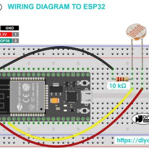 DIYables 50pcs LDR Photoresistor Light Sensor Photocell for Arduino, ESP32, ESP8266, Raspberry Pi