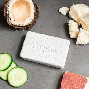 Anthony Shaving Cream Mens Sensitive Skin 6 Fl Oz and Anthony Mens Soap Bar Exfoliating Soap 5 Oz