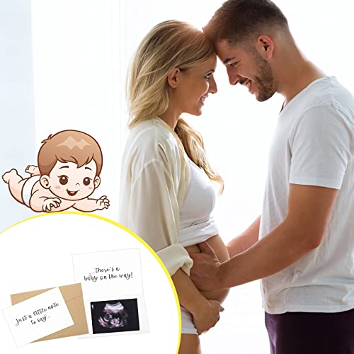 Surprise Pregnancy Announcements for Dad Pregnancy Test Keepsake Box Wooden Baby Announcement Box Hello Daddy Baby Bodysuit Baby Shoes Pregnancy Reveal Card Envelope Baby Gift Sets for Husband Partner