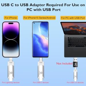 JSL JDTDC MFi Certified 128GB iPhone-16-Photo-Stick USB C & Lightning Flash Drive for iPhone 16/15/14/13/12 Thumb-Drive-for-iPad-Memory External-Storage-Android-Photo-Backup iPhone-Photo-Tansfer-Stick