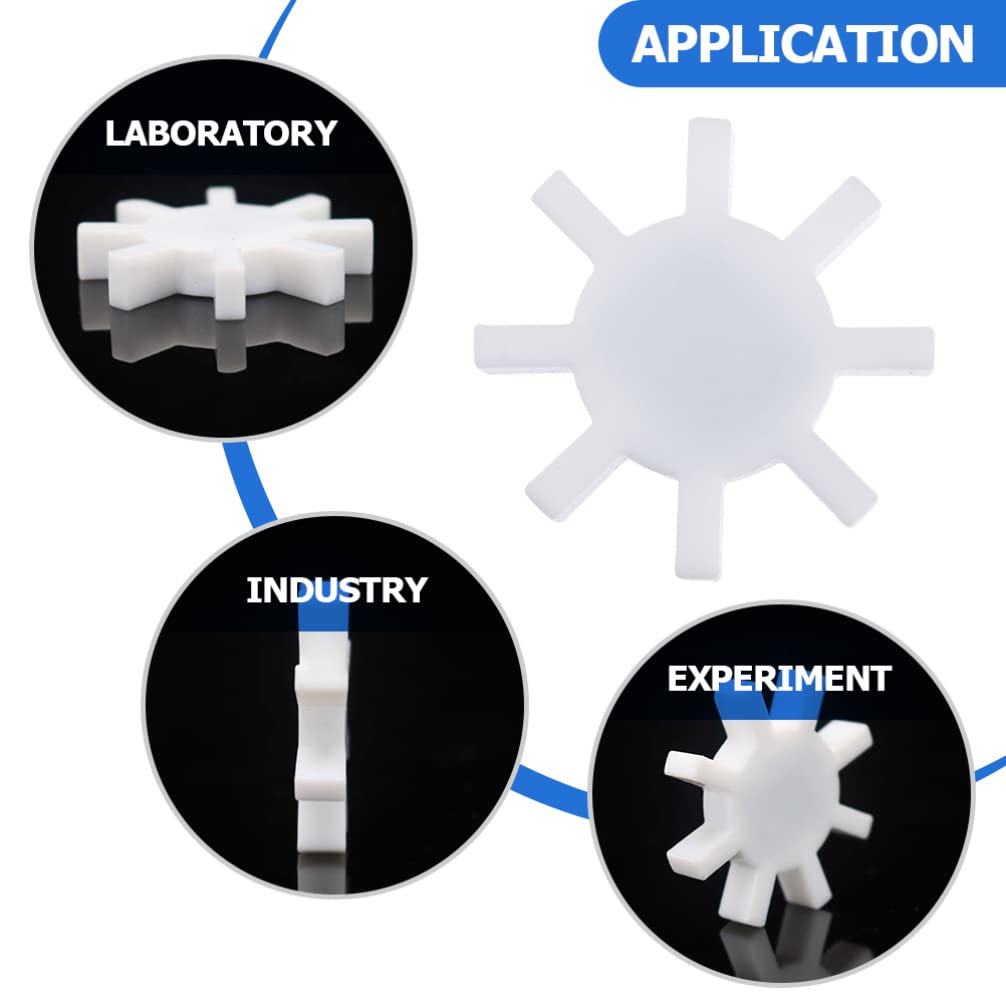 ULTECHNOVO Cross Type Stir Bar 2pcs Stirring Bar Stir Plate Bar Mixer Stir Gear Shape Stir Bar Laboratory Bar Stir Bar Gear Shape Gear Mixer Stir PTFE White Magnet Magnetic Retriever