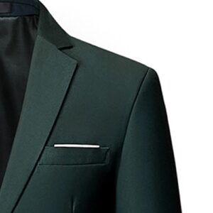 Mens Lightweight Slim Fit Suit Jacket 2 Button Solid Color Business Blazer Casual Daily Wedding Party Sport Coats (Dark Green,6X-Large)