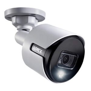 Lorex 5MP Super HD Weatherproof Indoor/Outdoor Add-On Analog Bullet Security Camera w/Warning Light and Remote-Triggered Sirens & Color Night Vision(Renewed)