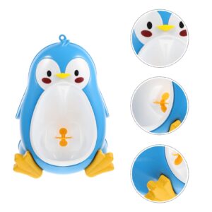 Potty Training Urinal Penguin Kids Potty Pee Urine Children Standing Urinal Potty Trainer Wall Hanging Boy Bathroom Toilet Portable Urinal for Home Nursery Kindergarten Blue