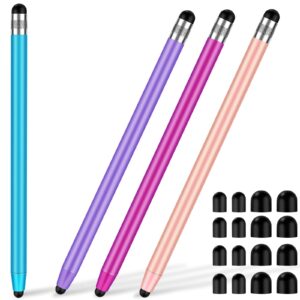 stylus pens for touch screens, ccivv 4 pack stylus compatible with iphone, ipad pro, samsung galaxy, tablets and all capacitive touch screen devices, 16 extra replaceable tips