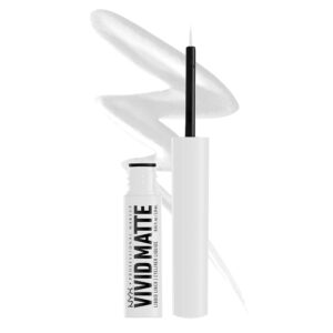 nyx professional makeup vivid matte liquid liner, smear-resistant eyeliner with precise tip - white