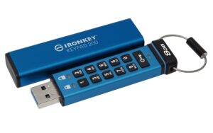 kingston ironkey keypad 200 8gb encrypted usb | alphanumeric keypad | multi-pin access | xts-aes 256-bit | fips 140-3 level 3 certified | brute force & badusb protection | ikkp200/8gb