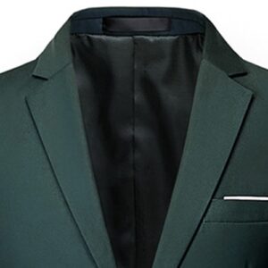 Mens Lightweight Slim Fit Suit Jacket 2 Button Solid Color Business Blazer Casual Daily Wedding Party Sport Coats (Dark Green,6X-Large)