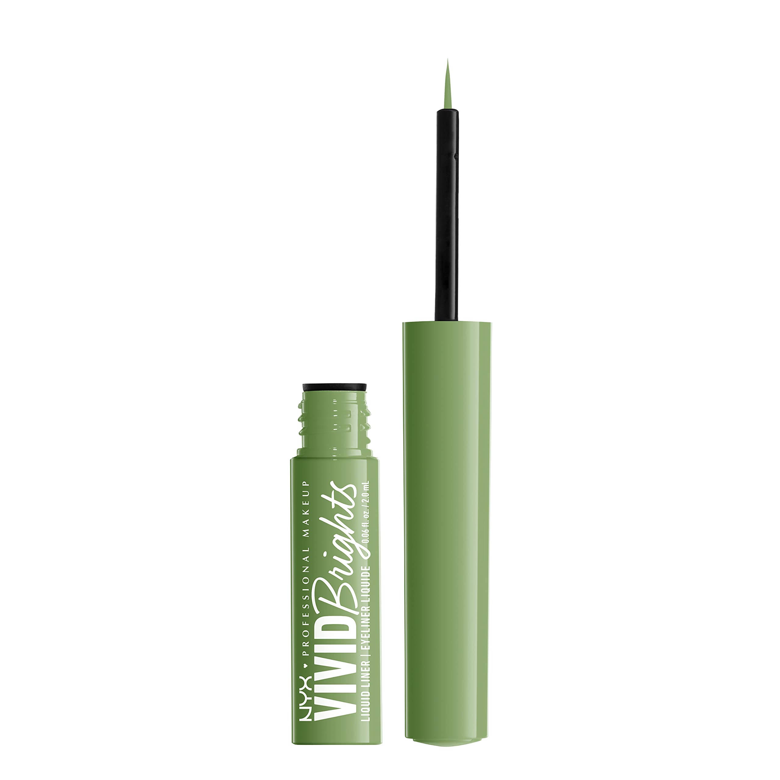 NYX PROFESSIONAL MAKEUP Vivid Brights Liquid Liner, Smear-Resistant Eyeliner with Precise Tip - Ghosted Green