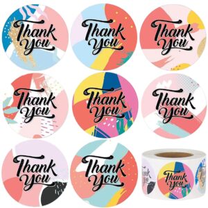 hohamn 1.5" thank you stickers roll, 500pcs thank you art stickers label for wedding, baby shower, birthday party, baking packaging, envelope seals