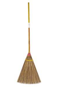 garden broom, 61 inch, natural coconut leaf broom,outdoor brooms, sweep snow and wet leaves multi-surfaces sturdy outdoor coconut leaf broom bamboo stick handle durable broom asian heavy duty broom