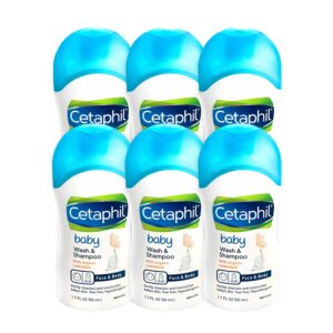 baby shampoo and body wash by ceta phil, travel size, bulk, tear free, hypoallergenic, (pack of 6), 1.7 fluid_ounces