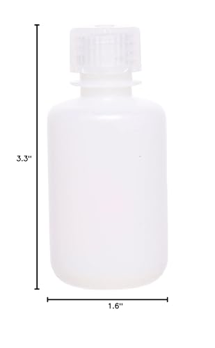 EISCO Reagent Bottle, 60mL - Narrow Mouth with Screw Cap - HDPE