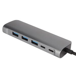 KIMISS USB C Hub 8 in 1 USB C3.0 Docking Station PD Fast Charge Type C to 4K HD Multimedia Interface Adapter Storage Card Memory Card Reader