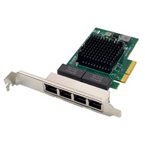 Quad-Port PCIe Gigabit Ethernet Server Adapter with NetXtreme® BCM5719 Chipset PCI Express 1000M Network LAN Card for Windows Server Linux Ubuntu VMware (BCM5719-4P)