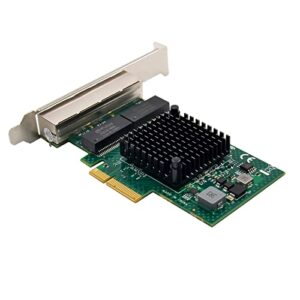 Quad-Port PCIe Gigabit Ethernet Server Adapter with NetXtreme® BCM5719 Chipset PCI Express 1000M Network LAN Card for Windows Server Linux Ubuntu VMware (BCM5719-4P)