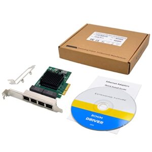 Quad-Port PCIe Gigabit Ethernet Server Adapter with NetXtreme® BCM5719 Chipset PCI Express 1000M Network LAN Card for Windows Server Linux Ubuntu VMware (BCM5719-4P)