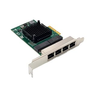 Quad-Port PCIe Gigabit Ethernet Server Adapter with NetXtreme® BCM5719 Chipset PCI Express 1000M Network LAN Card for Windows Server Linux Ubuntu VMware (BCM5719-4P)