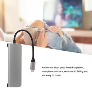 KIMISS USB C Hub 8 in 1 USB C3.0 Docking Station PD Fast Charge Type C to 4K HD Multimedia Interface Adapter Storage Card Memory Card Reader