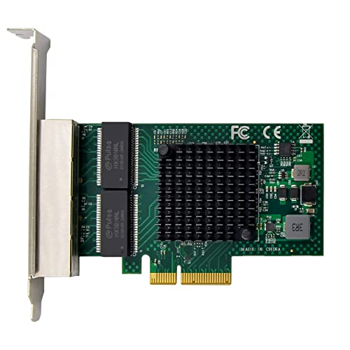 Quad-Port PCIe Gigabit Ethernet Server Adapter with NetXtreme® BCM5719 Chipset PCI Express 1000M Network LAN Card for Windows Server Linux Ubuntu VMware (BCM5719-4P)