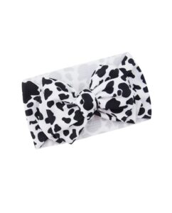 bbtdin baby girl headband with cow print bow and hair clip