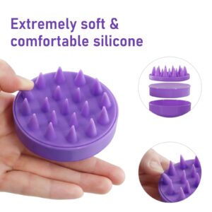 BEILAEEA Scalp Massager Shampoo Brush Hair Scalp Scrubber,Silicone Scalp Brush for Hair Growth & Dandruff Removal,Hair Shampoo Brush for Scalp Exfoliator(Purple)