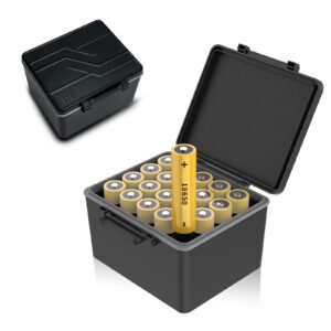 20 slots 18650 battery case, 18650 battery organizer,high capacity water-resistant anti-shock anti-dust, 18650 battery box storage