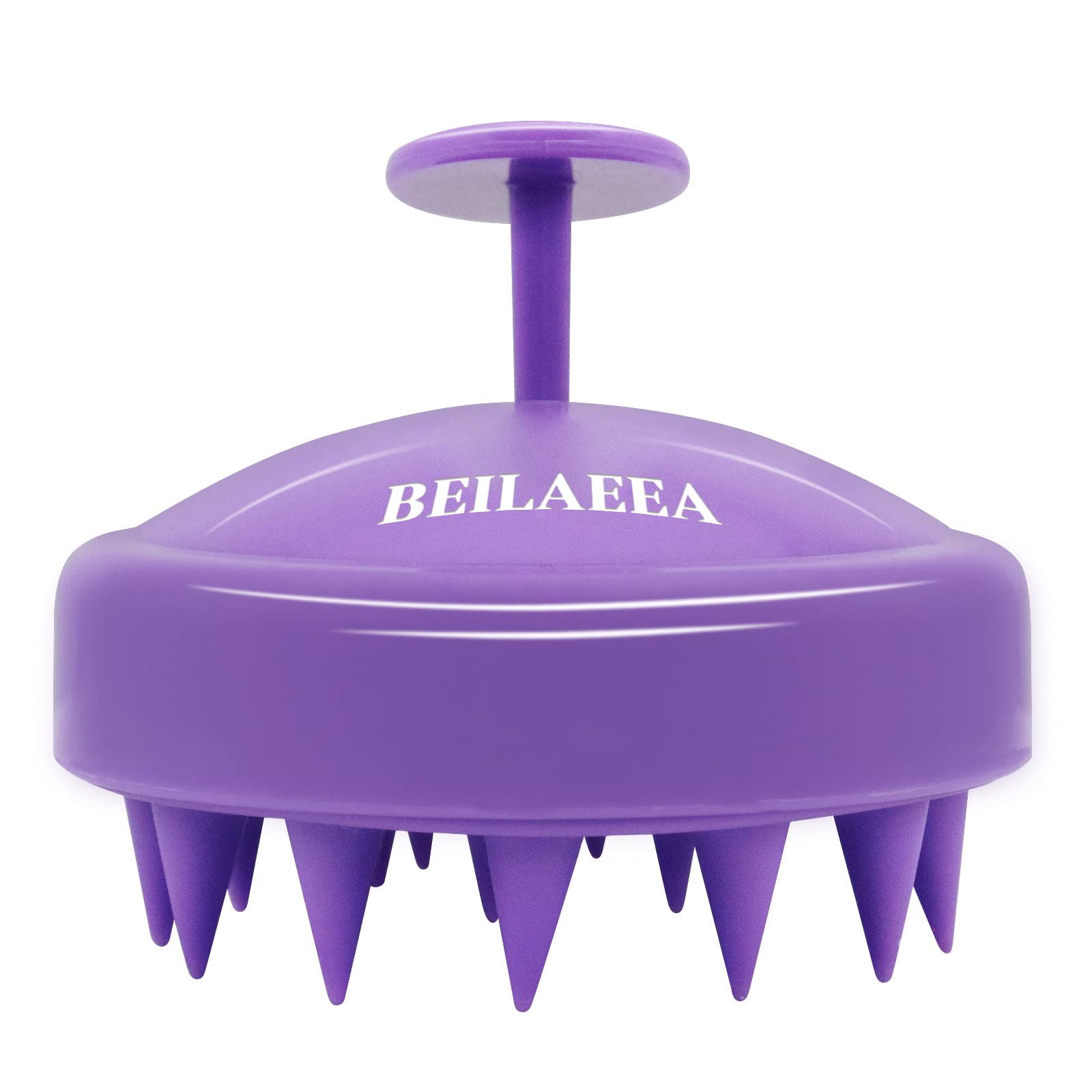 BEILAEEA Scalp Massager Shampoo Brush Hair Scalp Scrubber,Silicone Scalp Brush for Hair Growth & Dandruff Removal,Hair Shampoo Brush for Scalp Exfoliator(Purple)