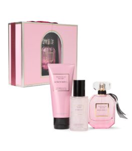 victoria's secret bombshell 3 piece luxe fragrance gift set: 1.7 oz. eau de parfum, travel lotion, & candle