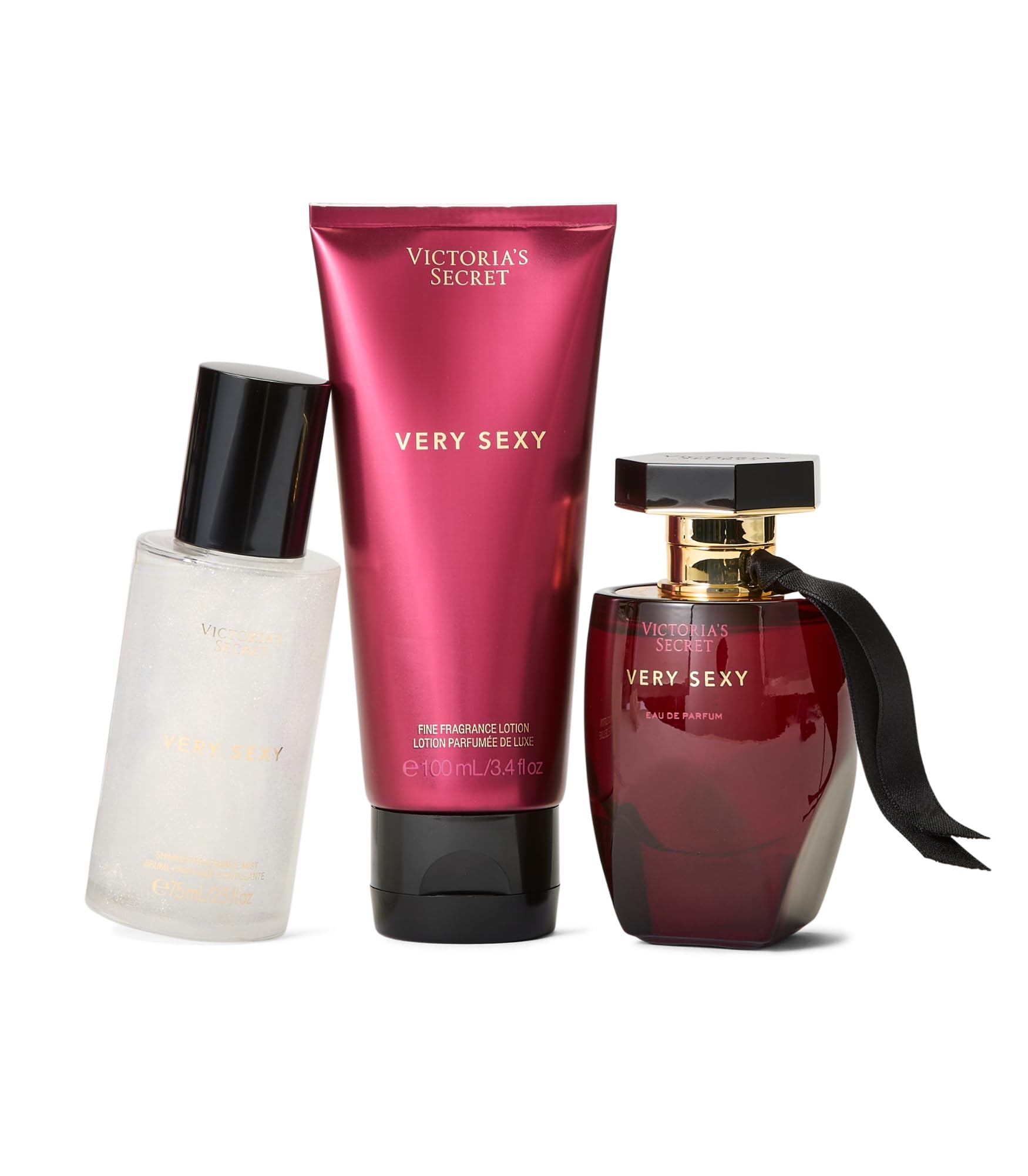 Victoria's Secret Very Sexy 3 Piece Luxe Fragrance Gift Set: 1.7 oz. Eau de Parfum, Travel Lotion, & Candle